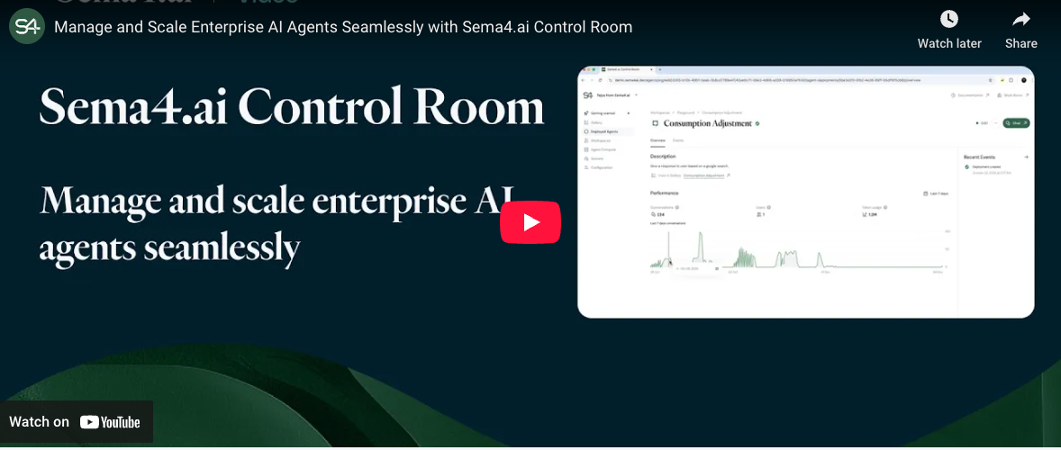 Manage and scale enterprise AI agents seamlessly with Sema4.ai Control Room | Sema4.ai